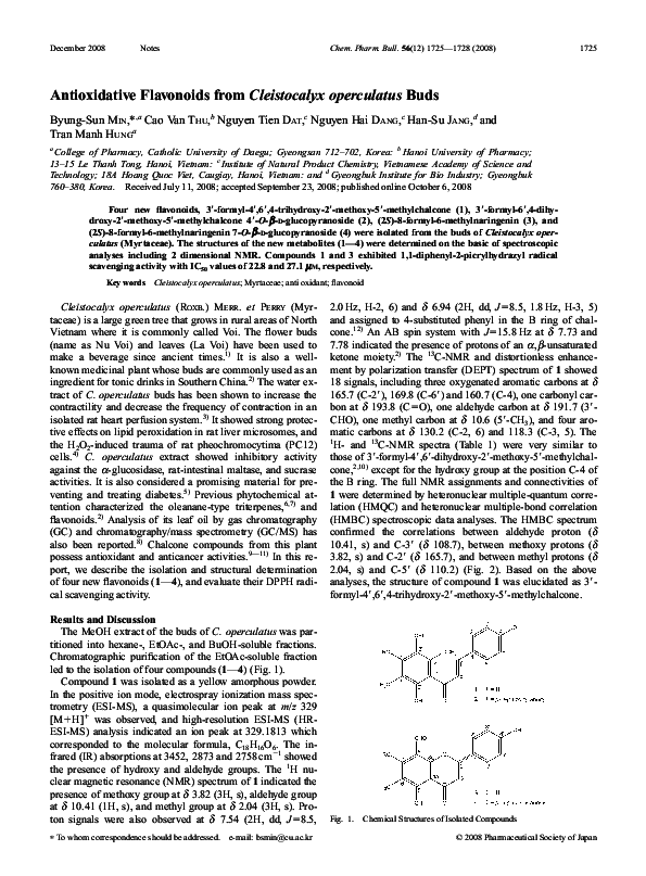 (PDF) Antioxidative Flavonoids from Cleistocalyx operculatus Buds