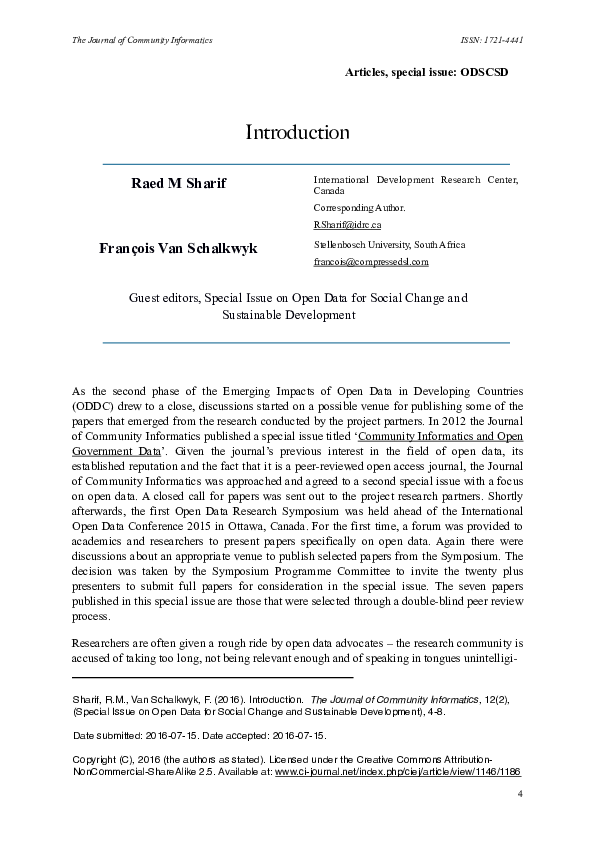 (PDF) Introduction to Special Issue of the Journal of Community ... (PDF) Introduction to Special Issue of the Journal of Community ...