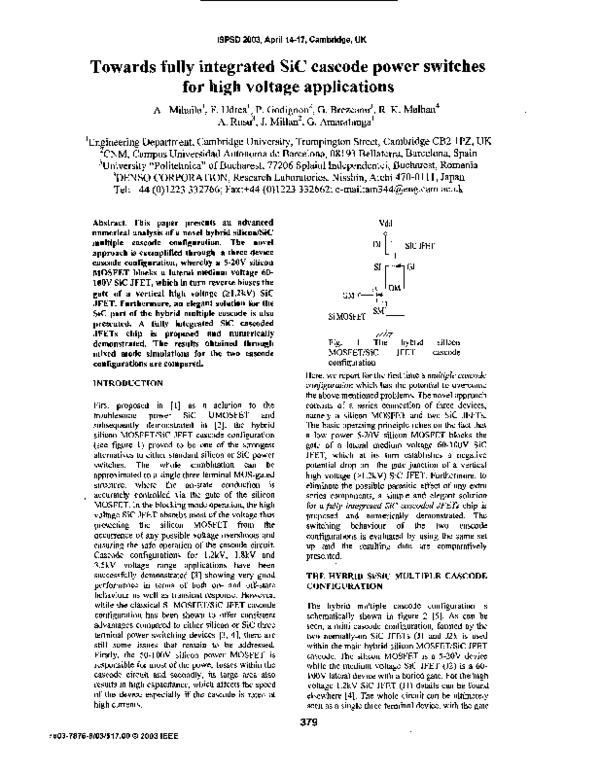 (PDF) Towards fully integrated SiC cascade power switches for high ...