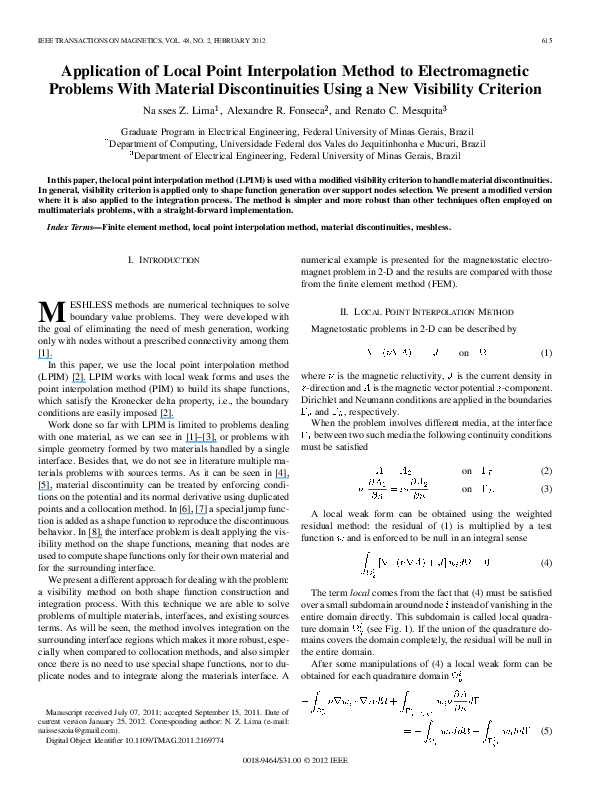 (PDF) LPIM with Modified Visibility Criterion for Electromagnetic Discontinuities