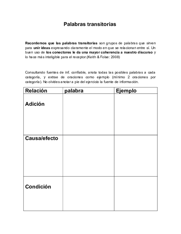 (DOC) Palabras transitorias