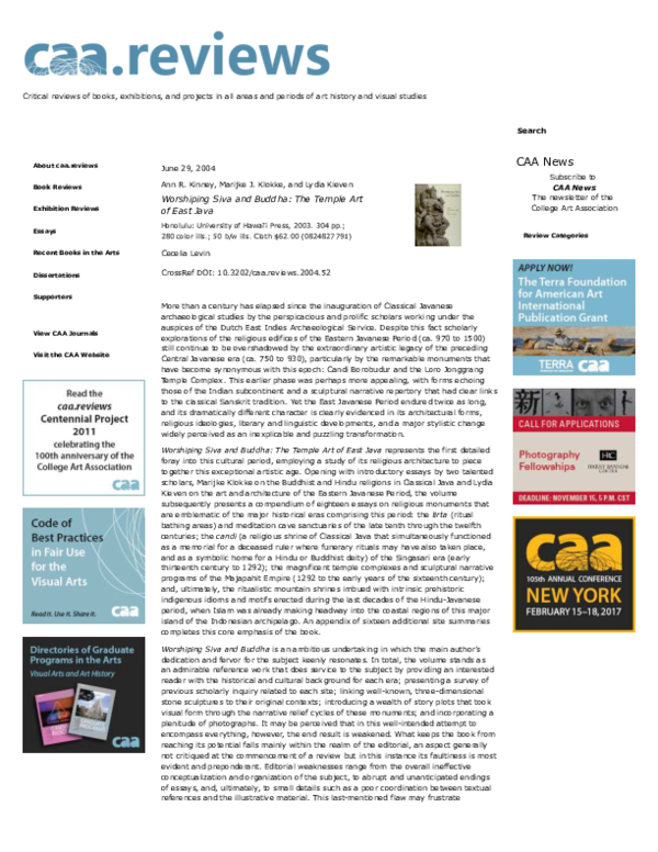 (PDF) Cecelia Levin. Review of "Worshipping Siva and Buddha: The Temple ...