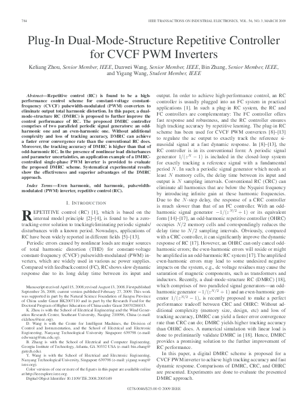 (PDF) Plug-In Dual-Mode-Structure Repetitive Controller for CVCF PWM Inverters