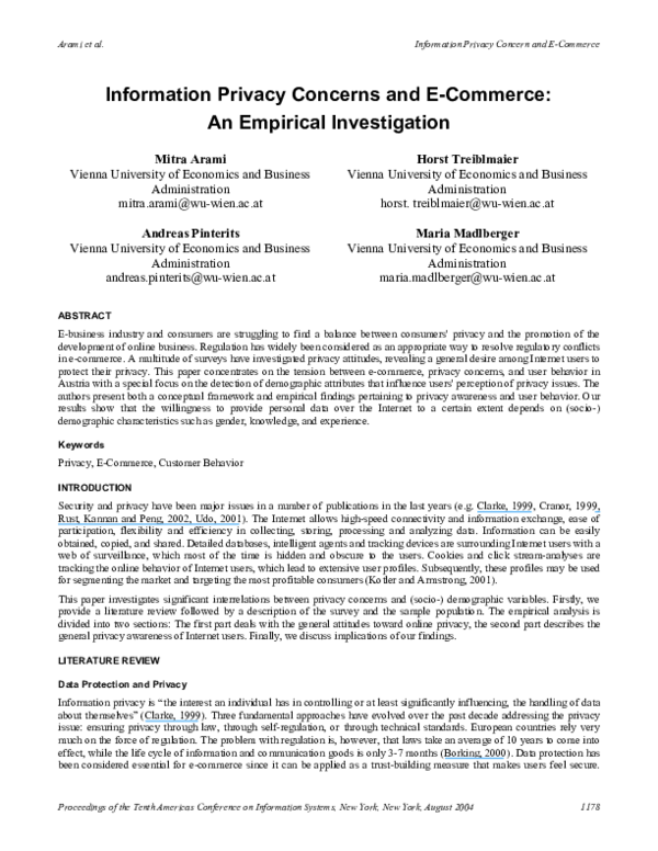 (PDF) Information Privacy Concerns and E-Commerce