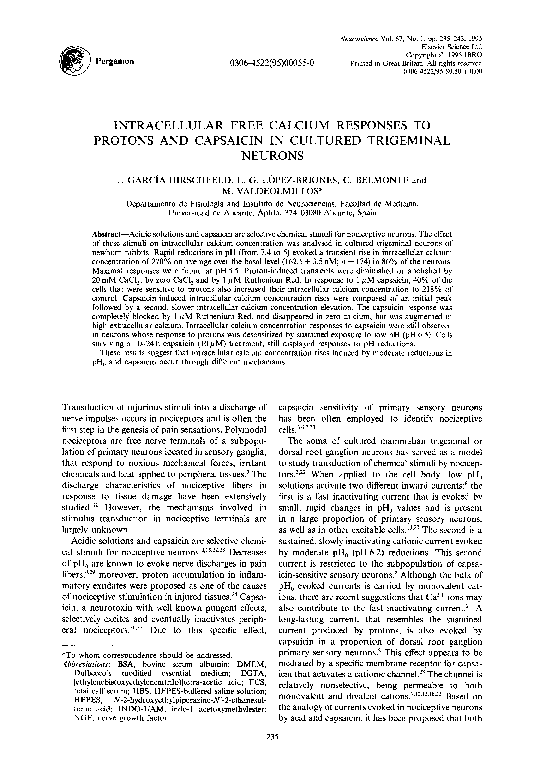 (PDF) Intracellular free calcium responses to protons and capsaicin in ...
