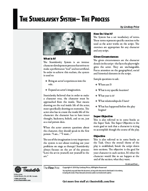(PDF) The stanislavsky system the process