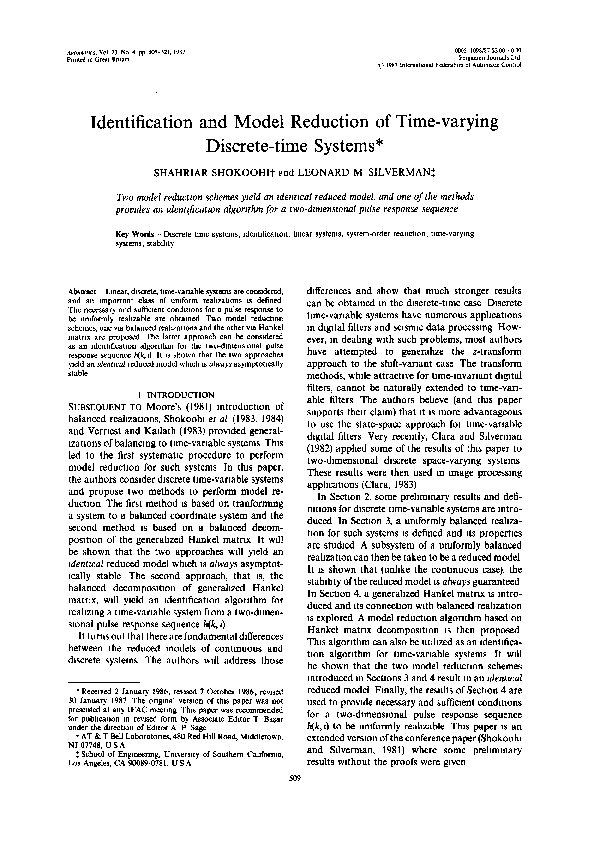 Pdf Model Reduction Of Discrete Real Time Systems Mark Lawford