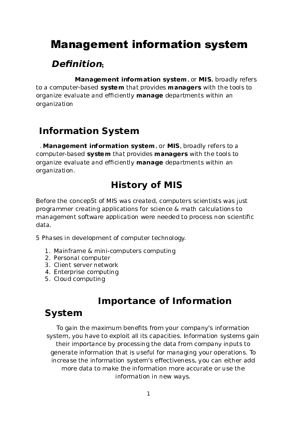 (DOC) Management information system