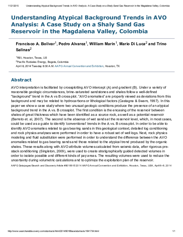 (PDF) Understanding Atypical Background Trends in AVO Analysis: A Case ...