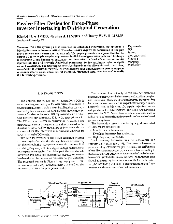 (PDF) Passive Filter Design for Three-Phase Inverter Interfacing in ...