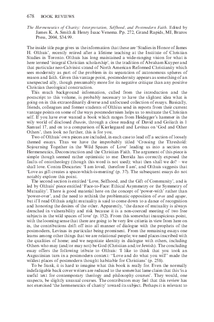 (PDF) The Hermeneutics of Charity: Interpretation, Selfhood, and ...