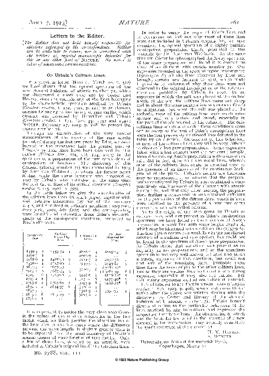 (PDF) On Urbain's Celtium Lines