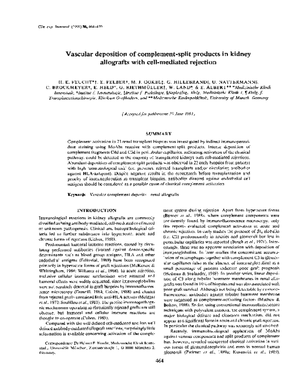 (PDF) Vascular deposition of complement-split products in kidney ...