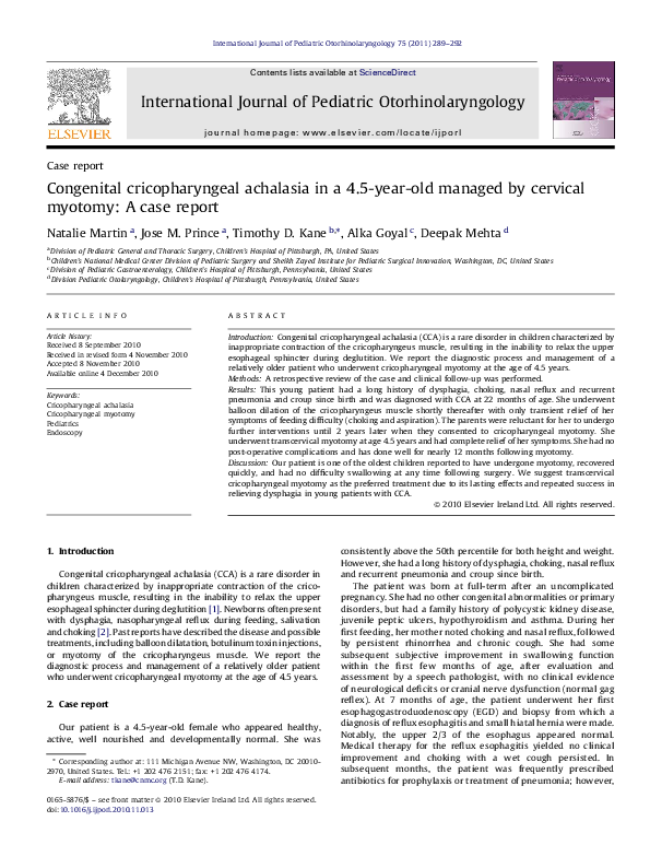 (PDF) Congenital cricopharyngeal achalasia in a 4.5-year-old managed by ...