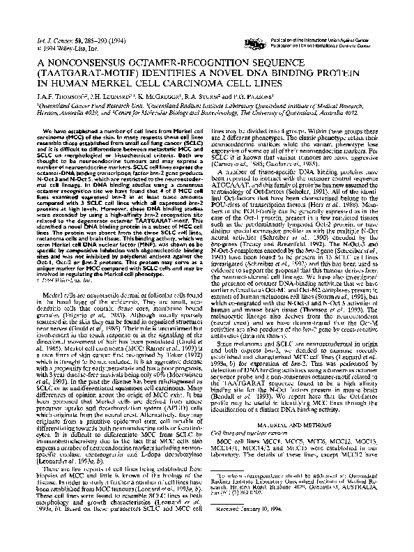 (PDF) A nonconsensus octamer-recognition sequence (TAATGARAT-motif ...