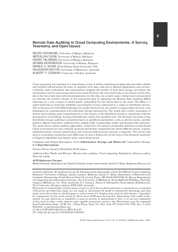 Pdf Remote Data Auditing In Cloud Computing Environments