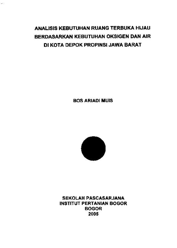(PDF) Analisis Kebutuhan Ruang Terbuka Hijau Berdasarkan Kebutuhan ... (PDF) Analisis Kebutuhan Ruang Terbuka Hijau Berdasarkan Kebutuhan ...