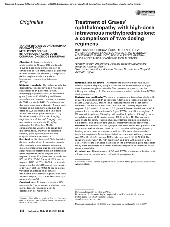 (PDF) Treatment of Graves’ ophthalmopathy with high-dose intravenous ...