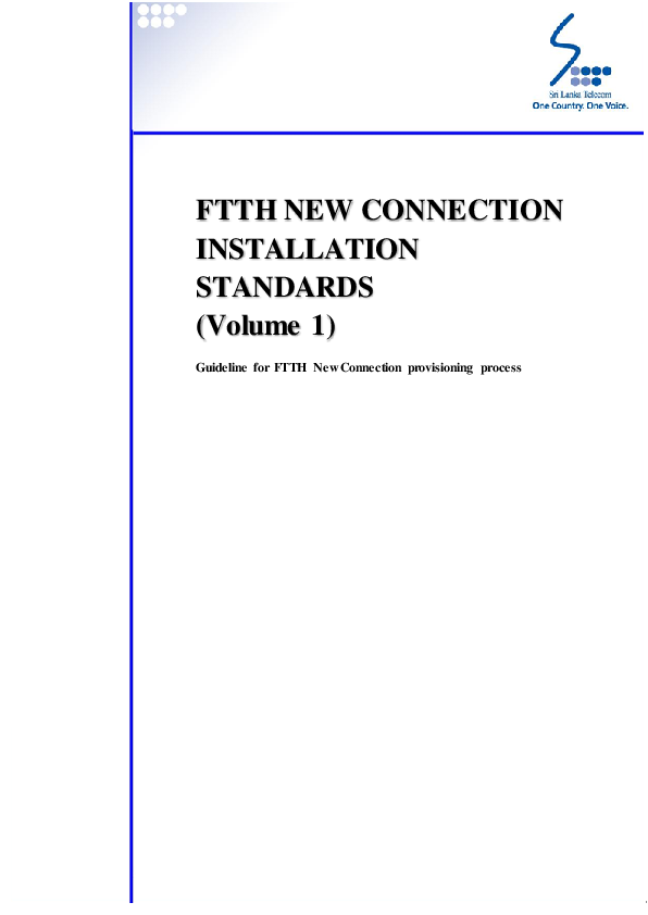 (PDF) FTTH NEW CONNECTION INSTALLATION STANDARDS (Volume 1) Guideline ...