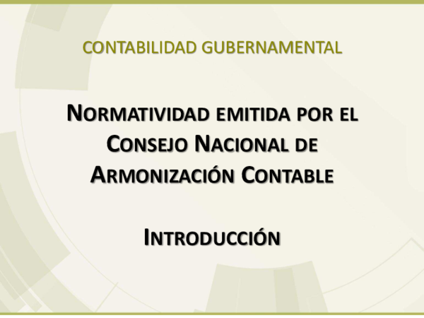 (PDF) NORMATIVIDAD EMITIDA POR EL CONSEJO NACIONAL DE ARMONIZACIÓN CONTABLE INTRODUCCIÓN