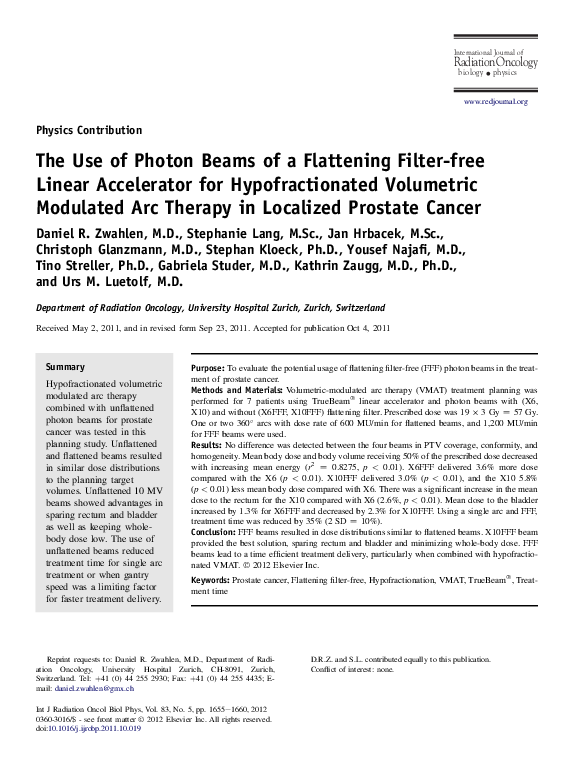 (PDF) 2060 POSTER Flattening Filter-free Beams for Extreme ...