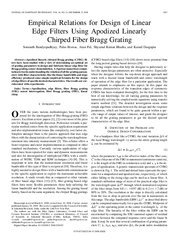 (PDF) Empirical Relations for Design of Linear Edge Filters Using ...