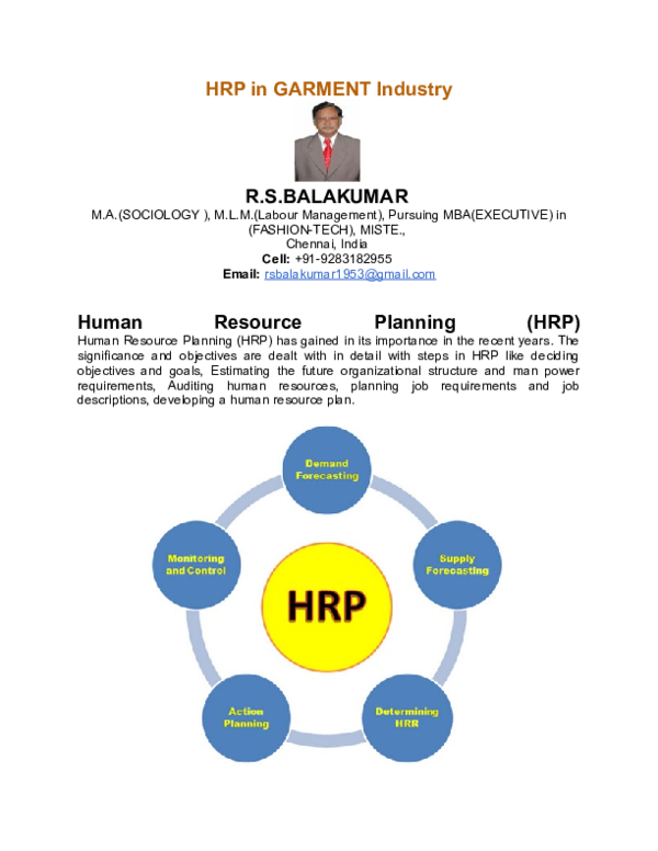 (DOC) Human Resource Planning (HRP