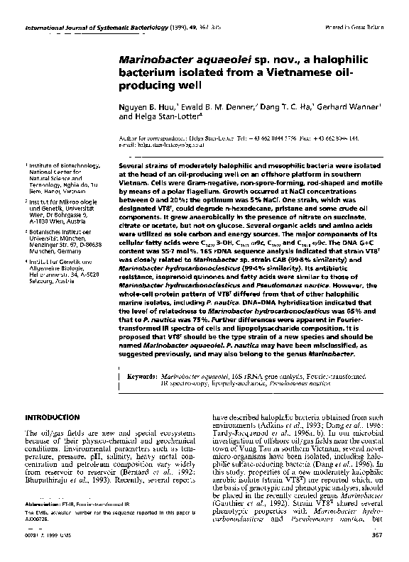 (PDF) Marinobacter aquaeolei sp. nov., a halophilic bacterium isolated ...