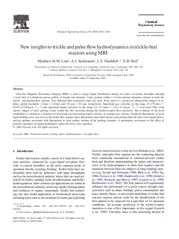 (PDF) New insights to trickle and pulse flow hydrodynamics in trickle ...