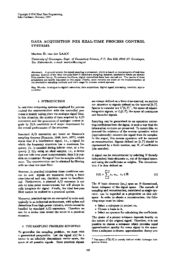 (PDF) Data acquisition for real-time process control systems
