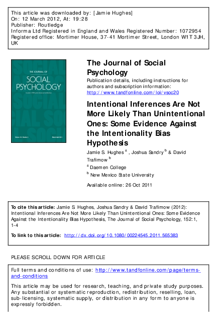 (PDF) Intentional Inferences Are Not More Likely Than Unintentional ...