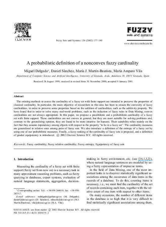 (PDF) A probabilistic definition of a nonconvex fuzzy cardinality