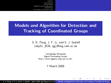 (PDF) Models and Algorithms for Detection and Tracking of Coordinated Groups