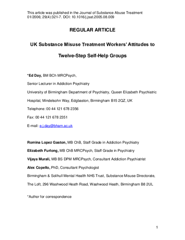 (PDF) United Kingdom substance misuse treatment workers' attitudes ...