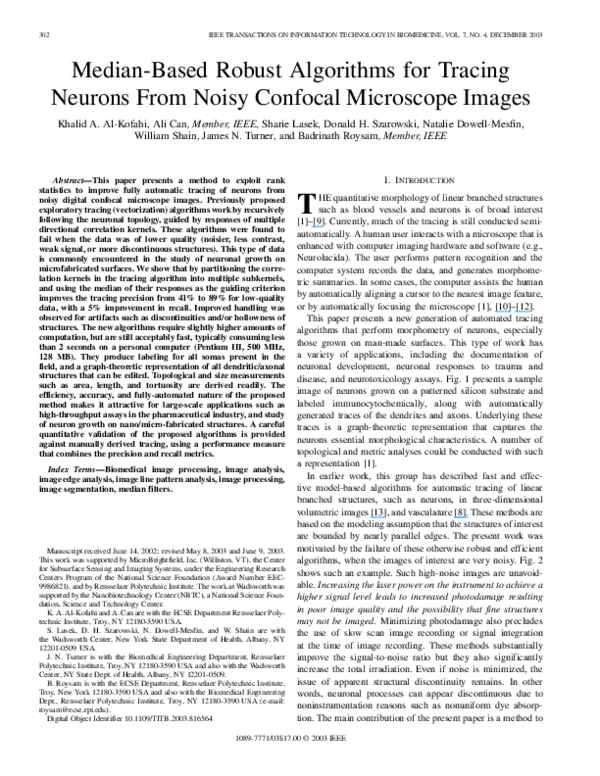 (PDF) Median-based robust algorithms for tracing neurons from noisy ...