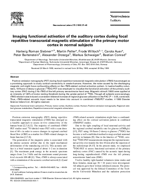 (PDF) Imaging functional activation of the auditory cortex during focal repetitive transcranial ...