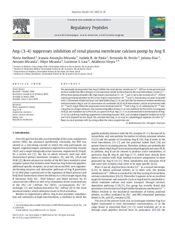(PDF) Ang-(3–4) suppresses inhibition of renal plasma membrane calcium ...