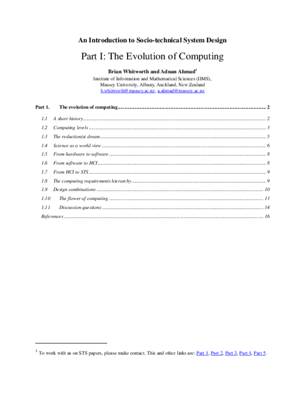 (PDF) An Introduction to Socio-technical System Design Part I: The ...