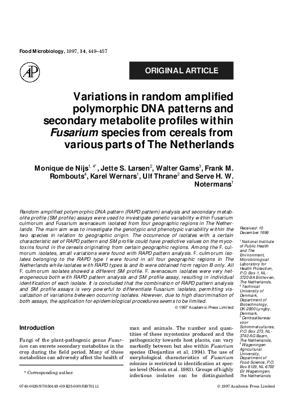 (PDF) Variations in random amplified polymorphic DNA patterns and ...