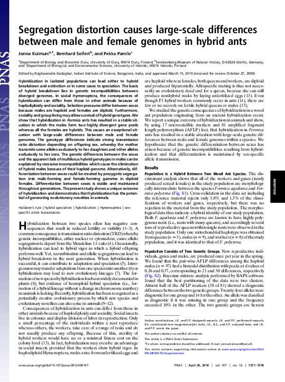 (PDF) Segregation distortion causes large-scale differences between ...