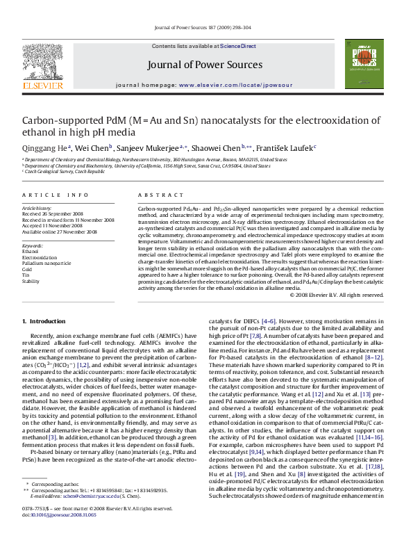 Pdf Carbon Supported Pdm M Au And Sn Nanocatalysts For The Electrooxidation Of Ethanol In