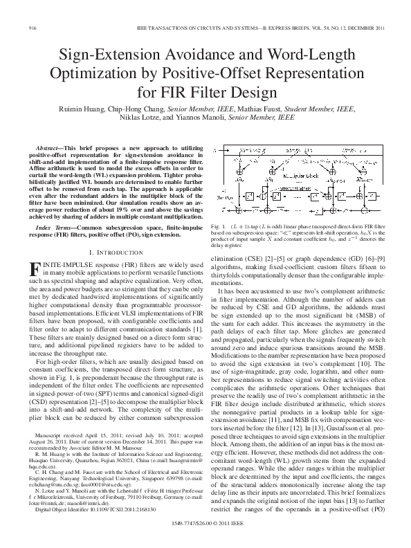 (PDF) Sign-Extension Avoidance and Word-Length Optimization by Positive ...