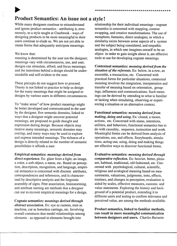 (PDF) Product Semantics: An Issue Not a Style | Charles H Burnette, PhD ...