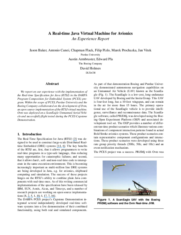 (PDF) A Real-time Java Virtual Machine for Avionics - An Experience Report