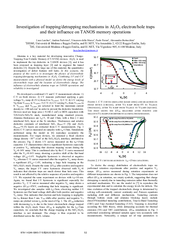 (PDF) Investigation of trapping/detrapping mechanisms in Al2O3 electron ...