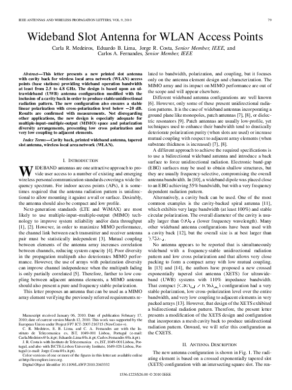 (PDF) Wideband Slot Antenna for WLAN Access Points