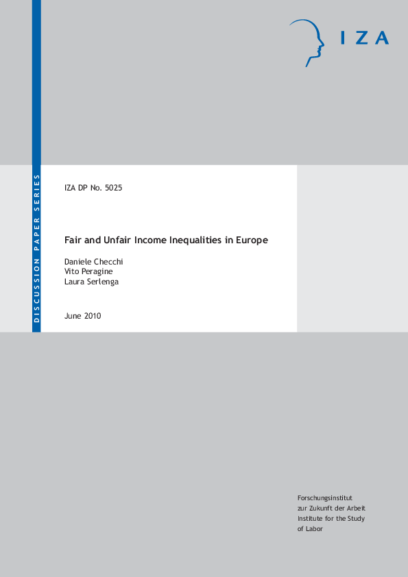(PDF) Fair and Unfair Income Inequalities in Europe
