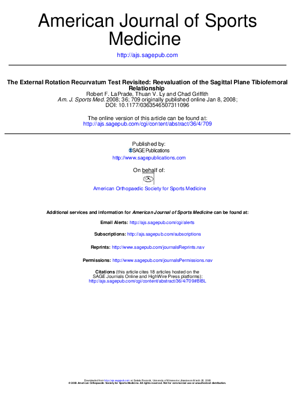(PDF) The External Rotation Recurvatum Test Revisited: Reevaluation of ...