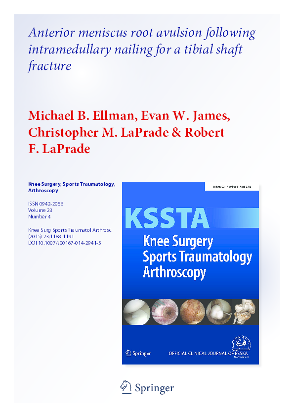 (PDF) Anterior meniscus root avulsion following intramedullary nailing ...