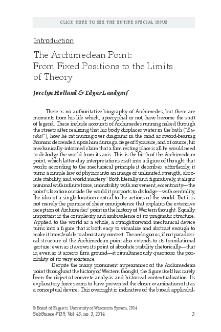 (PDF) The Archimedean Point: From Fixed Positions to the Limits of Theory